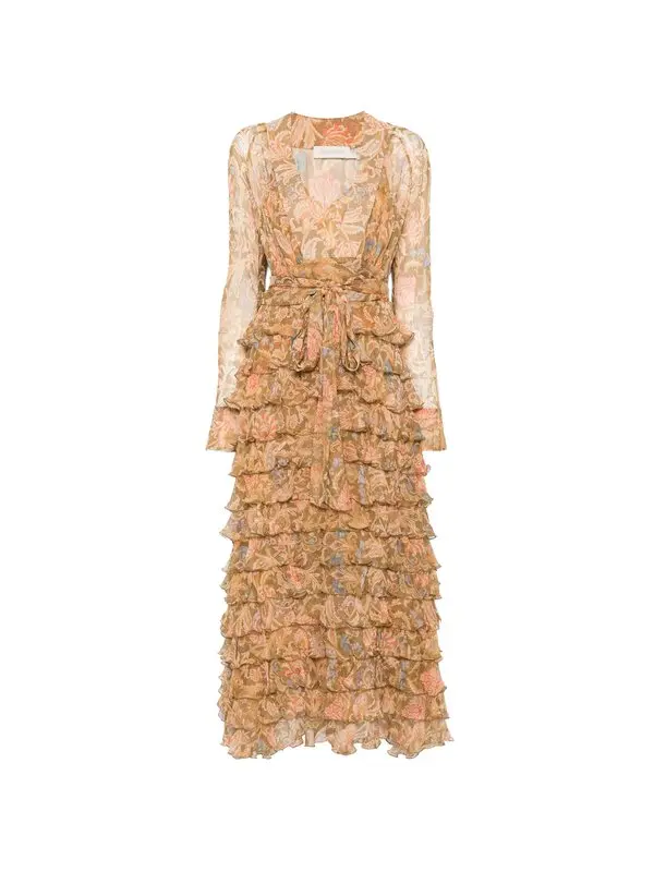 Zimmermann Valiant Ruffle Wrap Dress