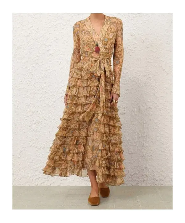 Zimmermann Valiant Ruffle Wrap Dress