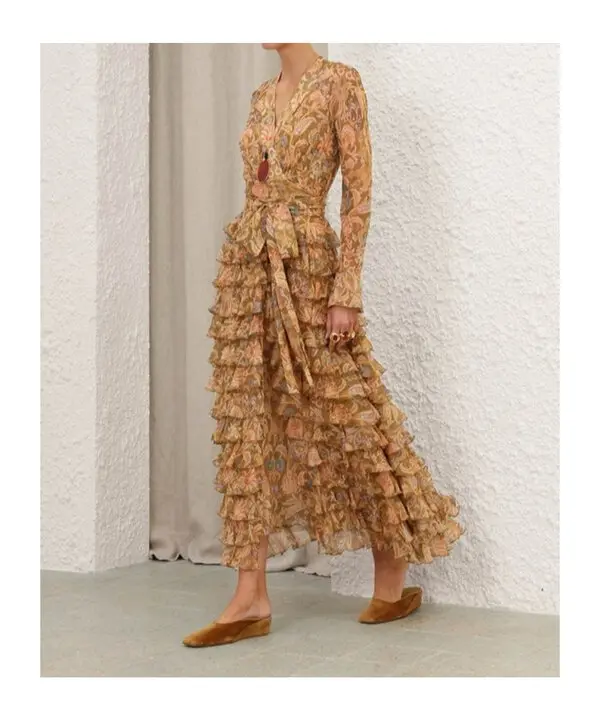 Zimmermann Valiant Ruffle Wrap Dress