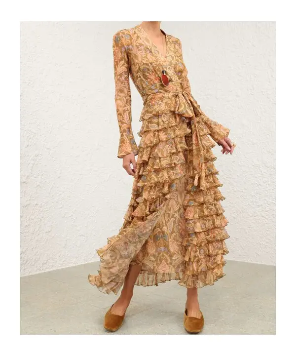 Zimmermann Valiant Ruffle Wrap Dress