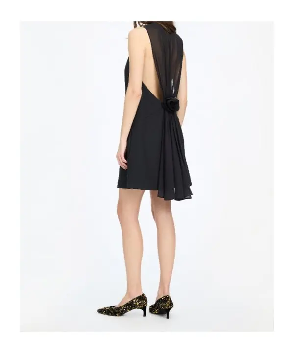 ROTATE BY BIRGER CHRISTENSEN Crepe A-line Mini Dress With Chiffon Embellishments