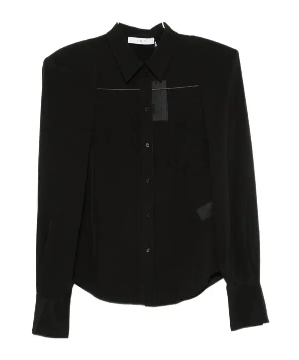 IRO PARIS Classic Collar Long Sleeve Shirt With Patch Pocket And Curved Hem