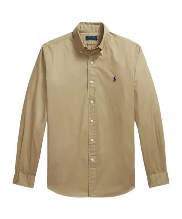 Polo Ralph Lauren Logo Embroidered Curved Hem Shirt - Brown