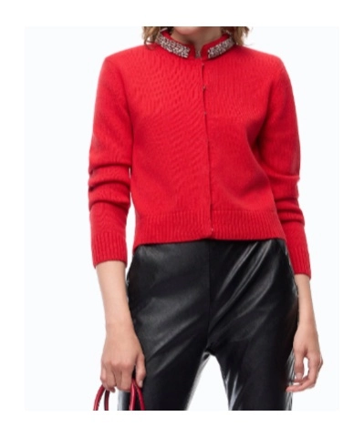 Pinko Cardigan With Jewel Embellished Collar