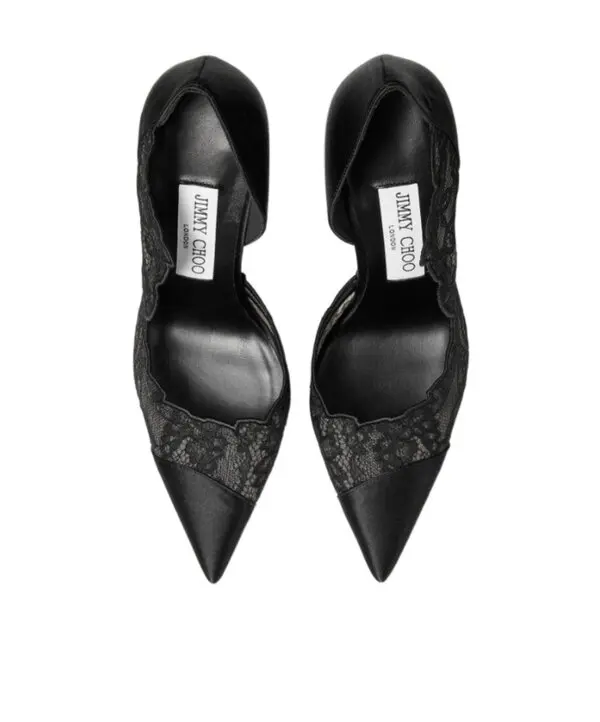JIMMY CHOO Brigitte 100 Lace And Satin Pumps