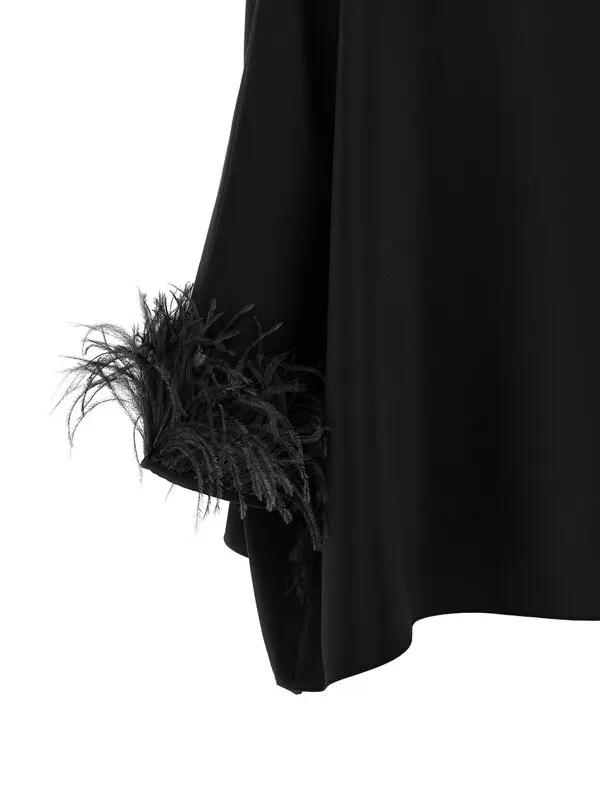 GIANLUCA CAPANNOLO Boatneck Top With Feather Cuffs