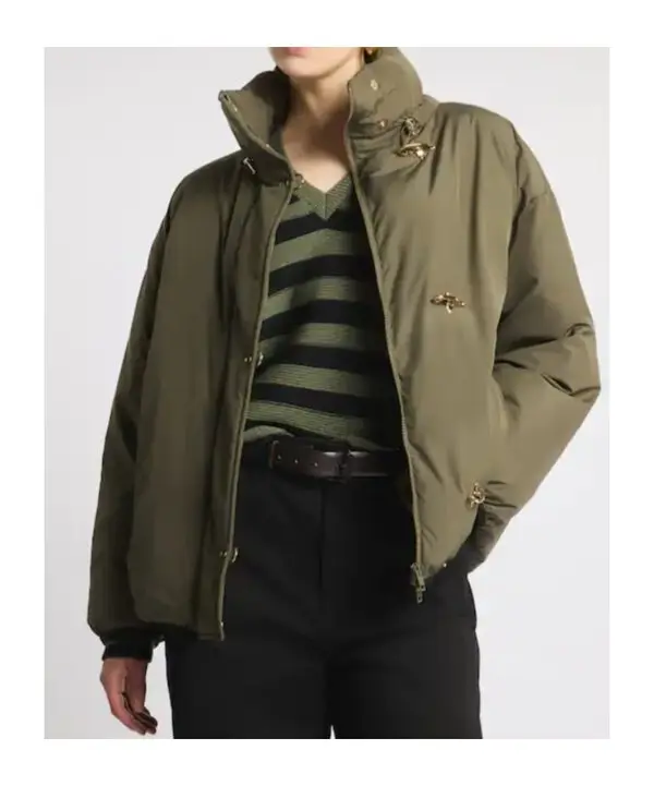 FAY Microfiber Bomber Jacket With Stand Collar