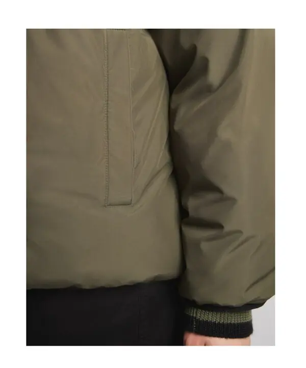 FAY Microfiber Bomber Jacket With Stand Collar