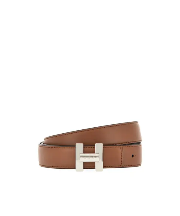 Hogan Logo-buckle Leather Belt