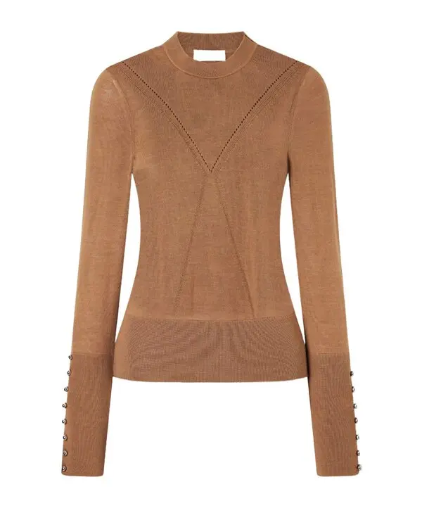 Rabanne Embellished Wool And Silk-blend Sweater