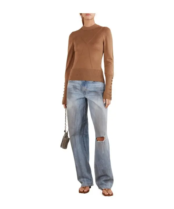 Rabanne Embellished Wool And Silk-blend Sweater