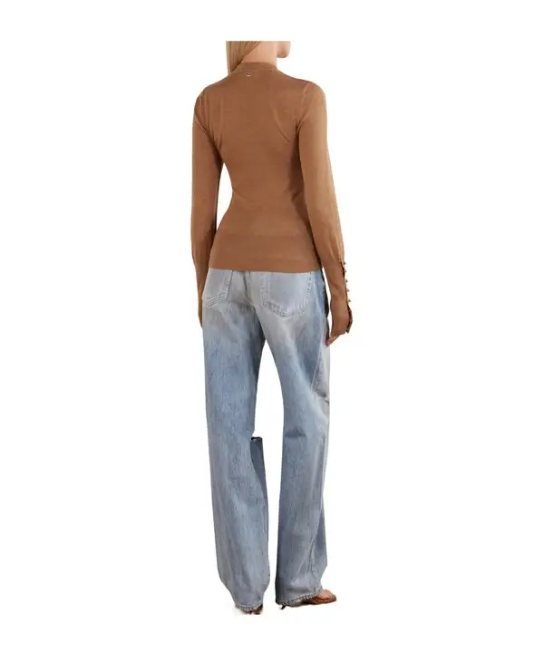 Rabanne Embellished Wool And Silk-blend Sweater