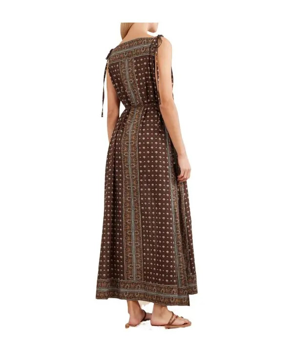 DÔEN Belted Printed Organic Cotton-voile Midi Dress - No
