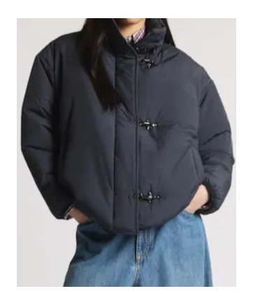 FAY Microfiber Bomber Jacket With Stand Collar