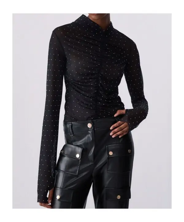 Liu Jo Rhinestone Embellished Tulle T-shirt
