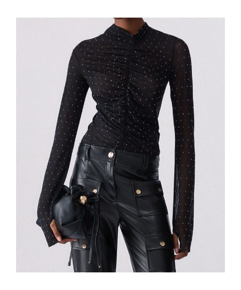 Liu Jo Rhinestone Embellished Tulle T-shirt