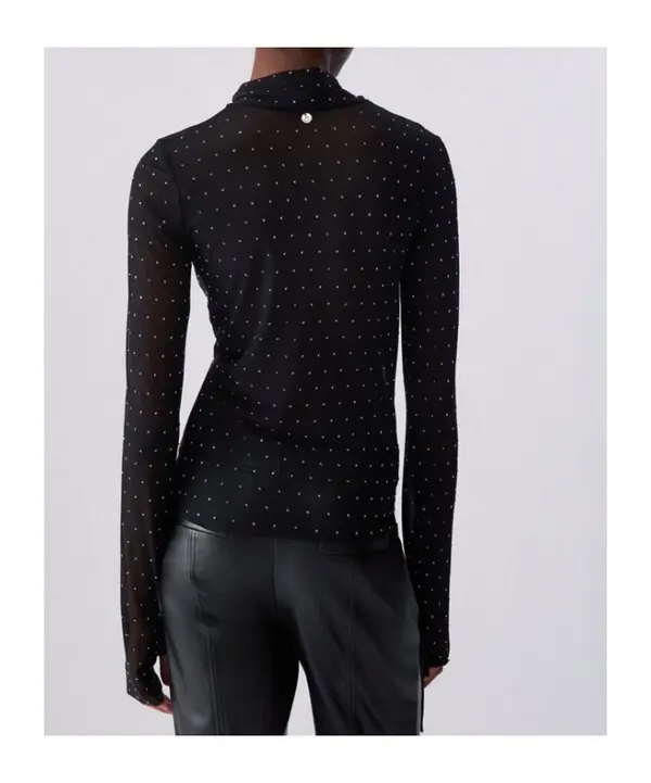 Liu Jo Rhinestone Embellished Tulle T-shirt