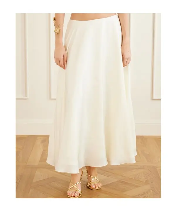 Cult Gaia Silk-twill Midi Skirt