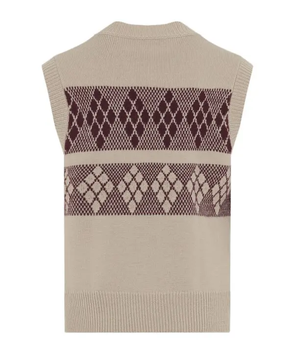 Dries Van Noten Argyle Knit Sleeveless Sweater