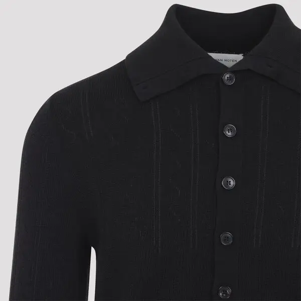 Dries Van Noten Long Sleeve Knitted Polo Shirt