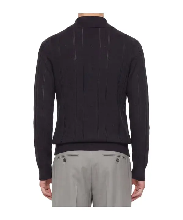 Dries Van Noten Long Sleeve Knitted Polo Shirt