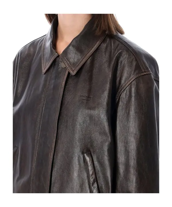 Prada Leather Bomber Jacket