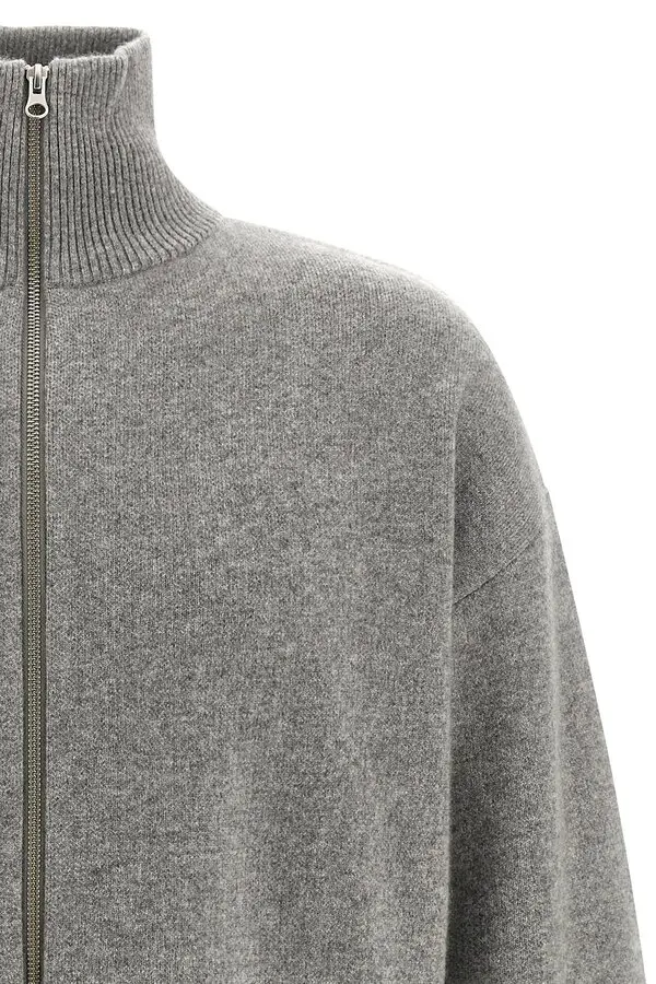 Extreme Cashmere Long-sleeved Zip-up Cardigan