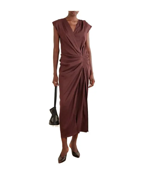 Proenza Schouler Gathered Linen-blend Midi Dress