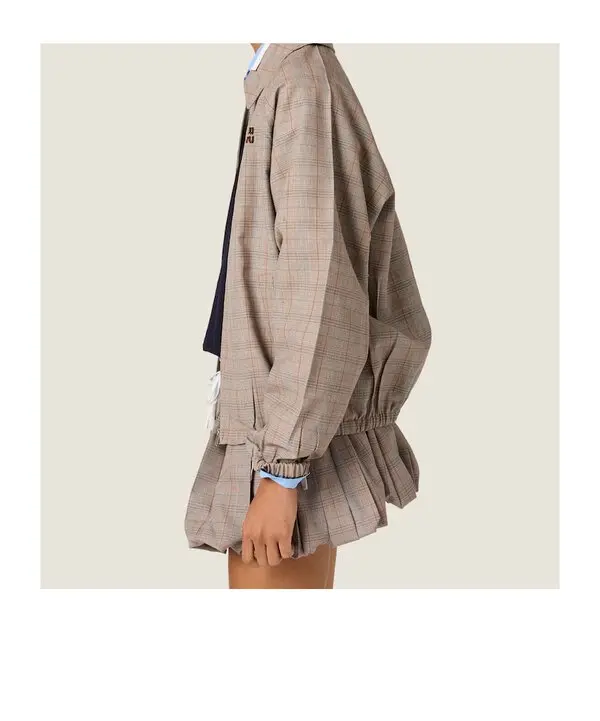 Miu Miu Prince Of Wales Checked Blouson Jacket