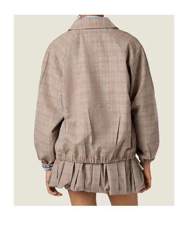 Miu Miu Prince Of Wales Checked Blouson Jacket