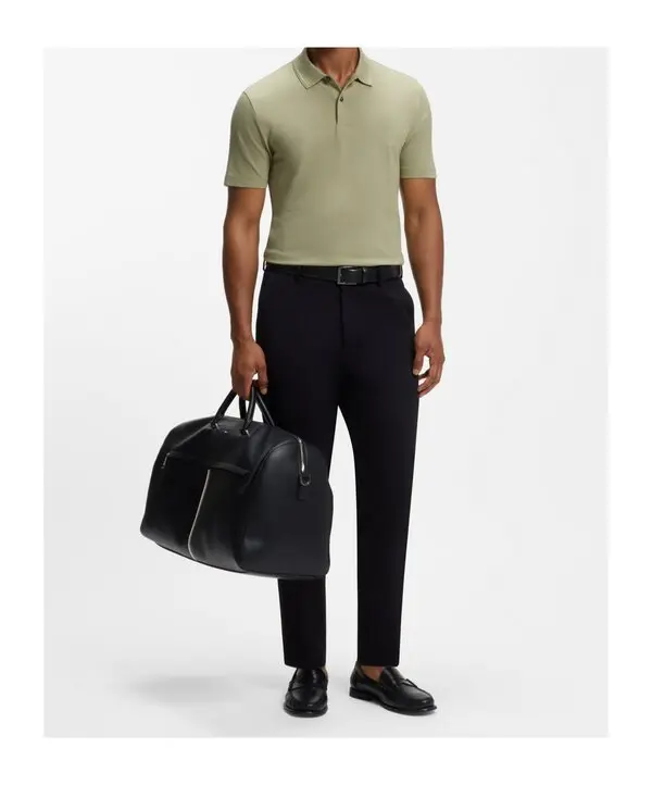 Hugo Boss Cotton-blend Polo Shirt With Bubble-structured Jacquard