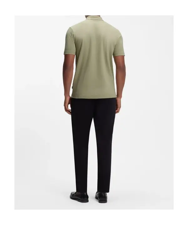 Hugo Boss Cotton-blend Polo Shirt With Bubble-structured Jacquard