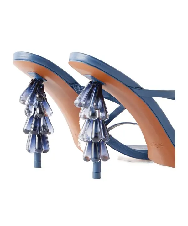 Cult Gaia Bead-embellished Leather Sandals