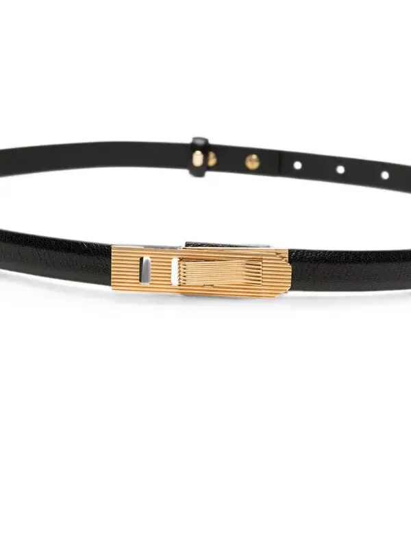 Alberta Ferretti Ridged-buckle Leather Belt