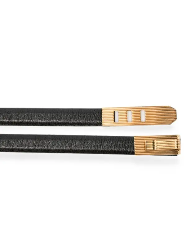 Alberta Ferretti Ridged-buckle Leather Belt