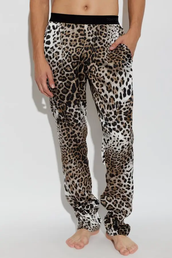TOM FORD Leopard Print Elastic Waist Trousers