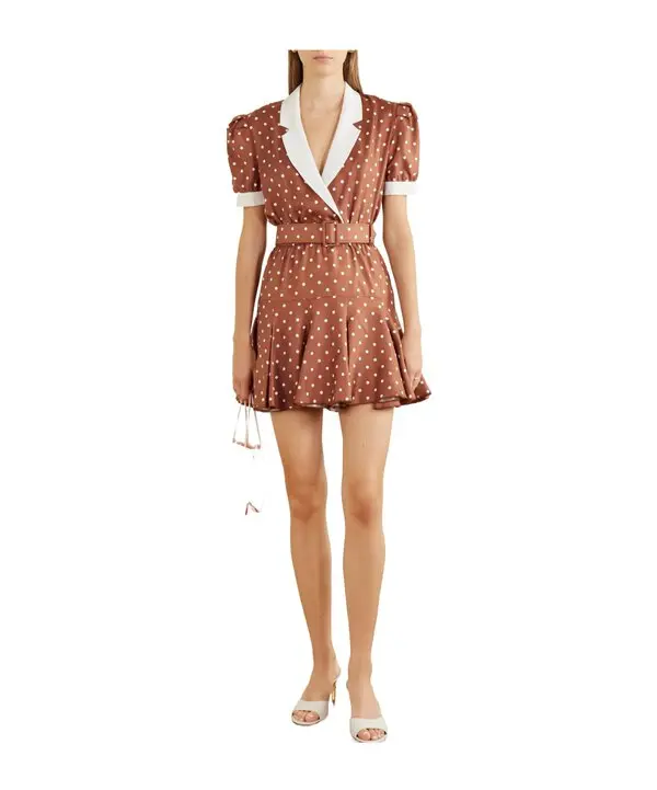 RODARTE Belted Polka-dot Silk Midi Dress