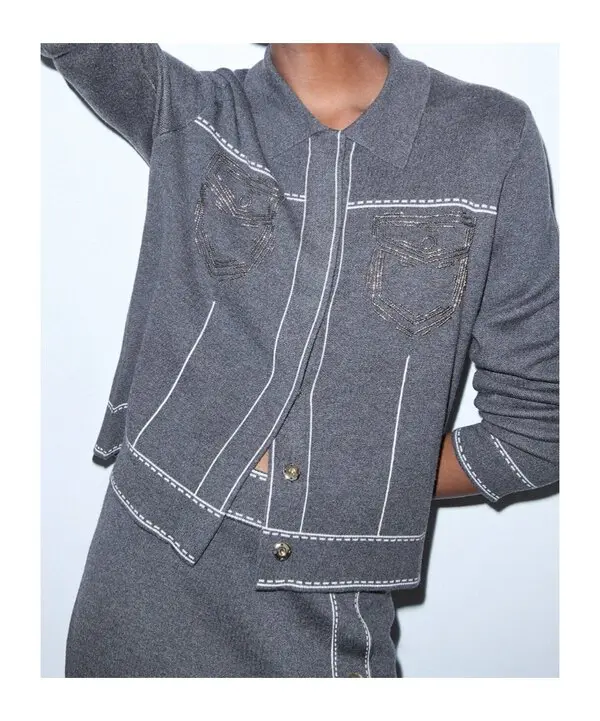 Liu Jo Knit Jacket With Beads