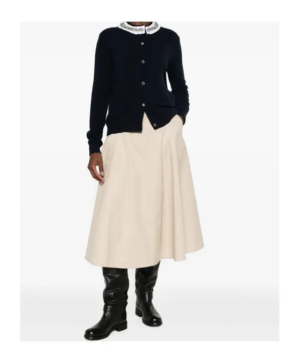 Prada Embellished Button-up Cardigan - Navy Blue