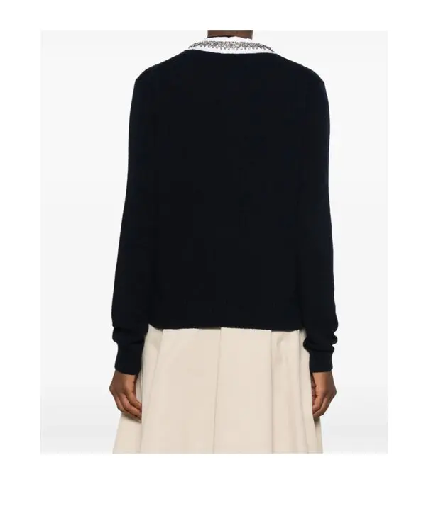 Prada Embellished Button-up Cardigan - Navy Blue