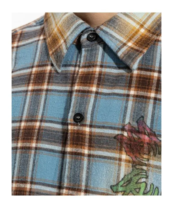 Amiri Oversized Checked Logo Shirt