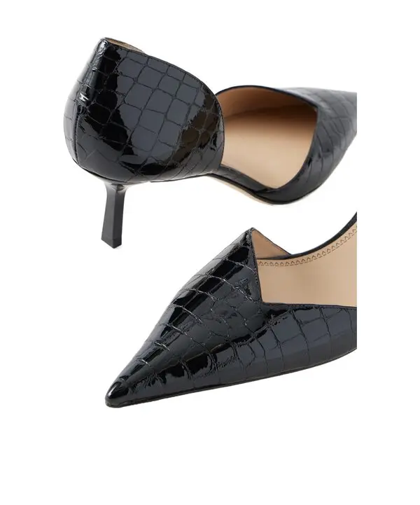 Victoria Beckham 55 Croc-effect Leather Pumps