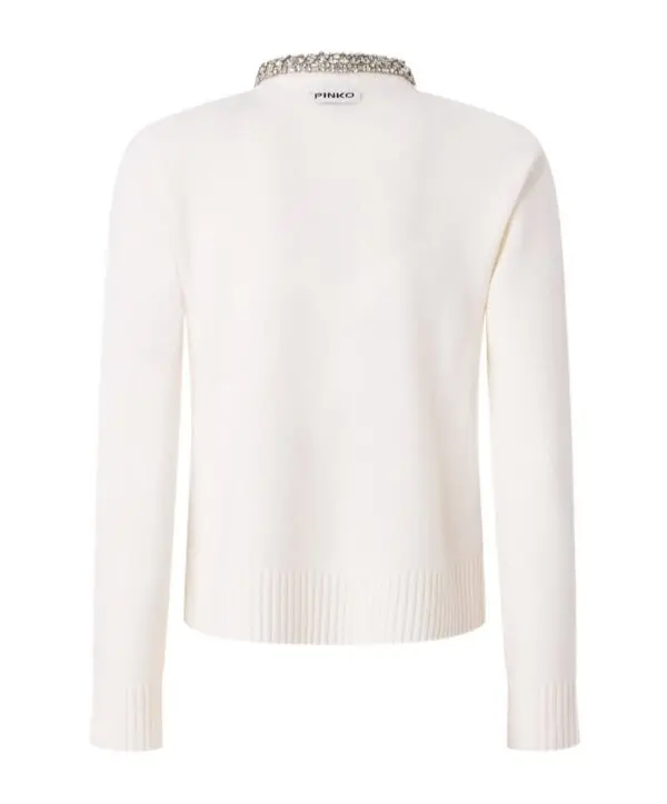 Pinko Embellished Collar Wool-blend Cardigan