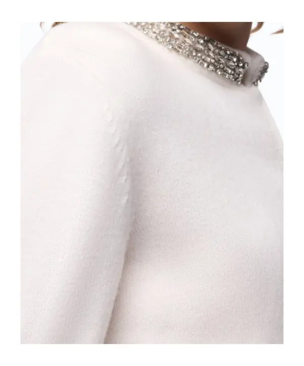 Pinko Embellished Collar Wool-blend Cardigan