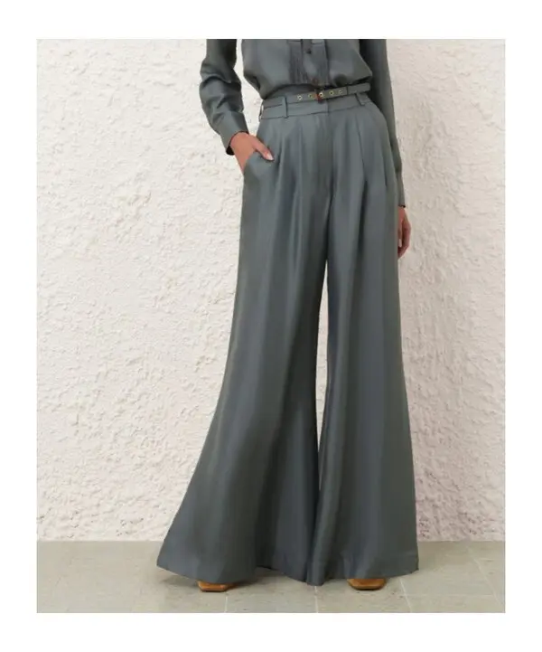 Zimmermann Belted Wide-leg Palazzo Pants