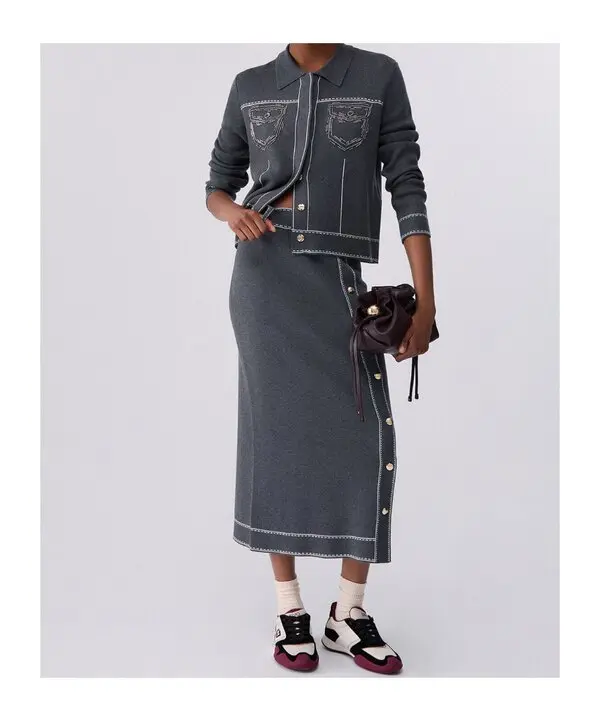 Liu Jo Midi Skirt In Silk Blend
