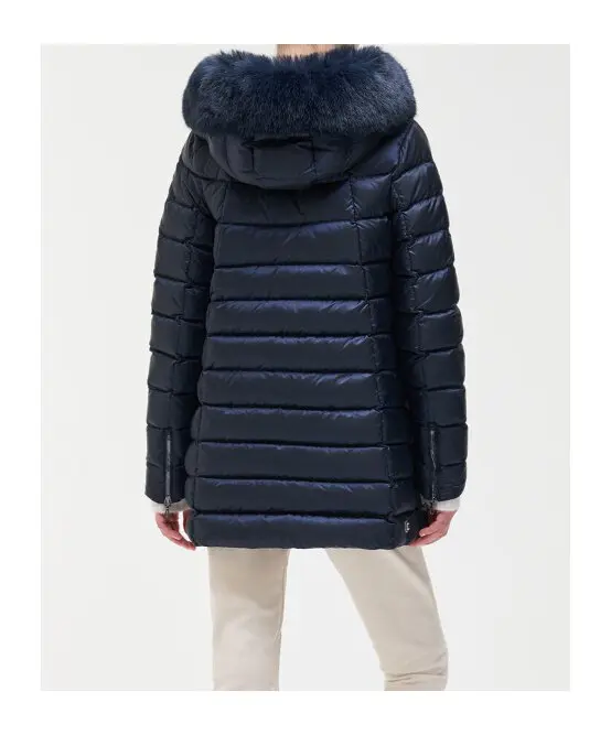 COLMAR A-line Down Jacket With Faux Fur