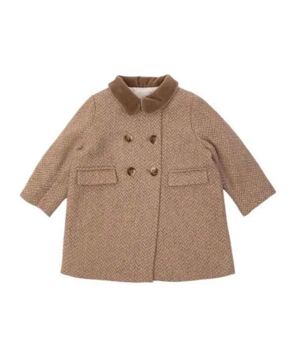 Bonpoint Collared Long-sleeved Jacket - Brown