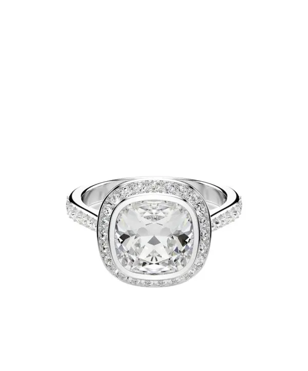 SWAROVSKI Angelic Halo Cushion Cut Ring With Pavé Crystals - White