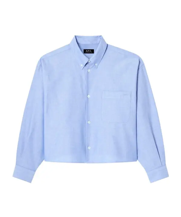 A.p.c. Button-down Cropped Shirt - Blue
